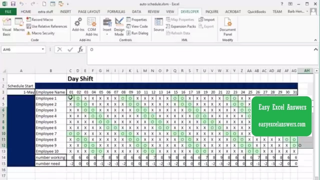 Employee Schedule Creator Calendar For Planning