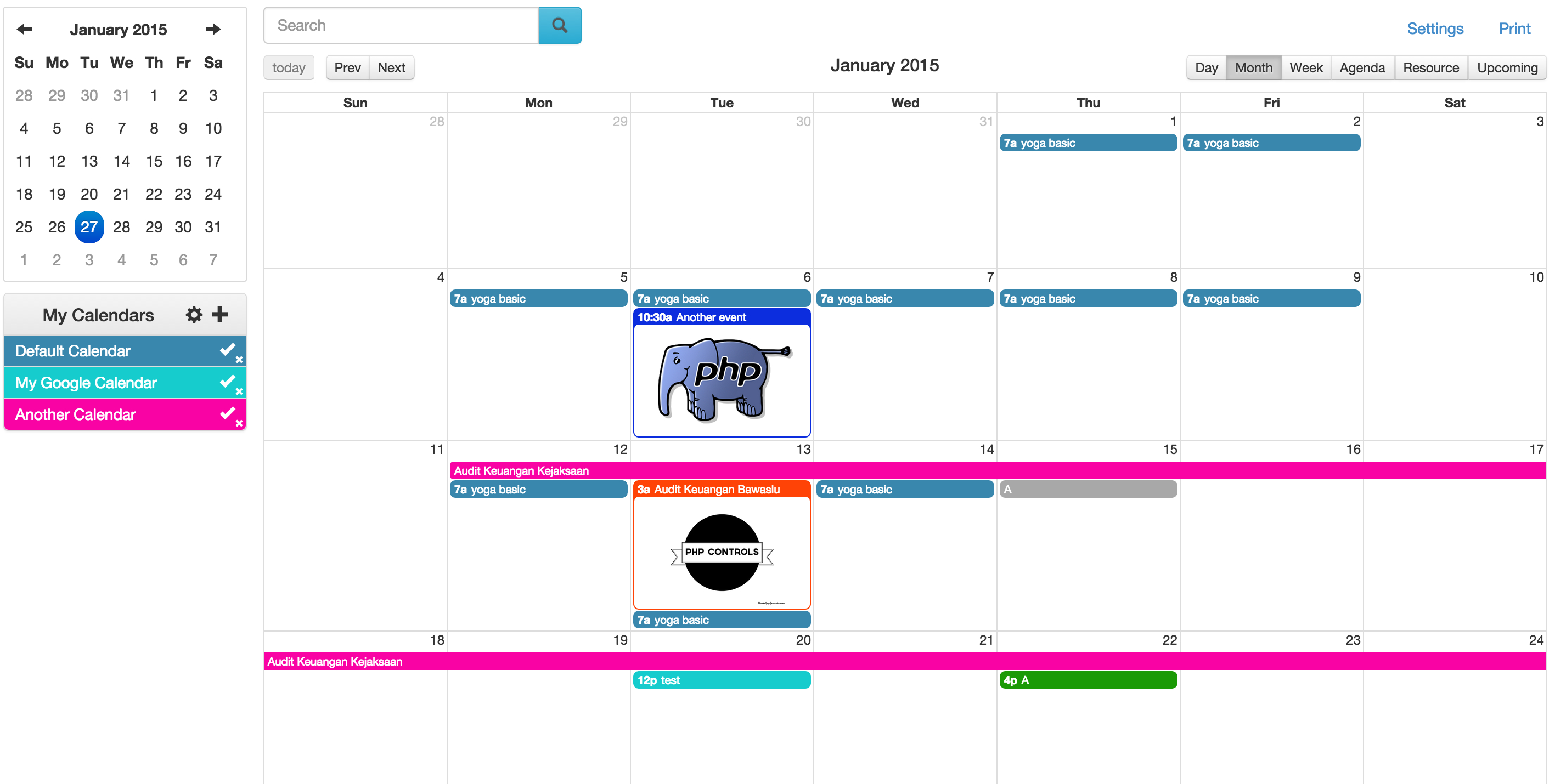 Php Calendar Event Scheduler Code Calendar For Planning