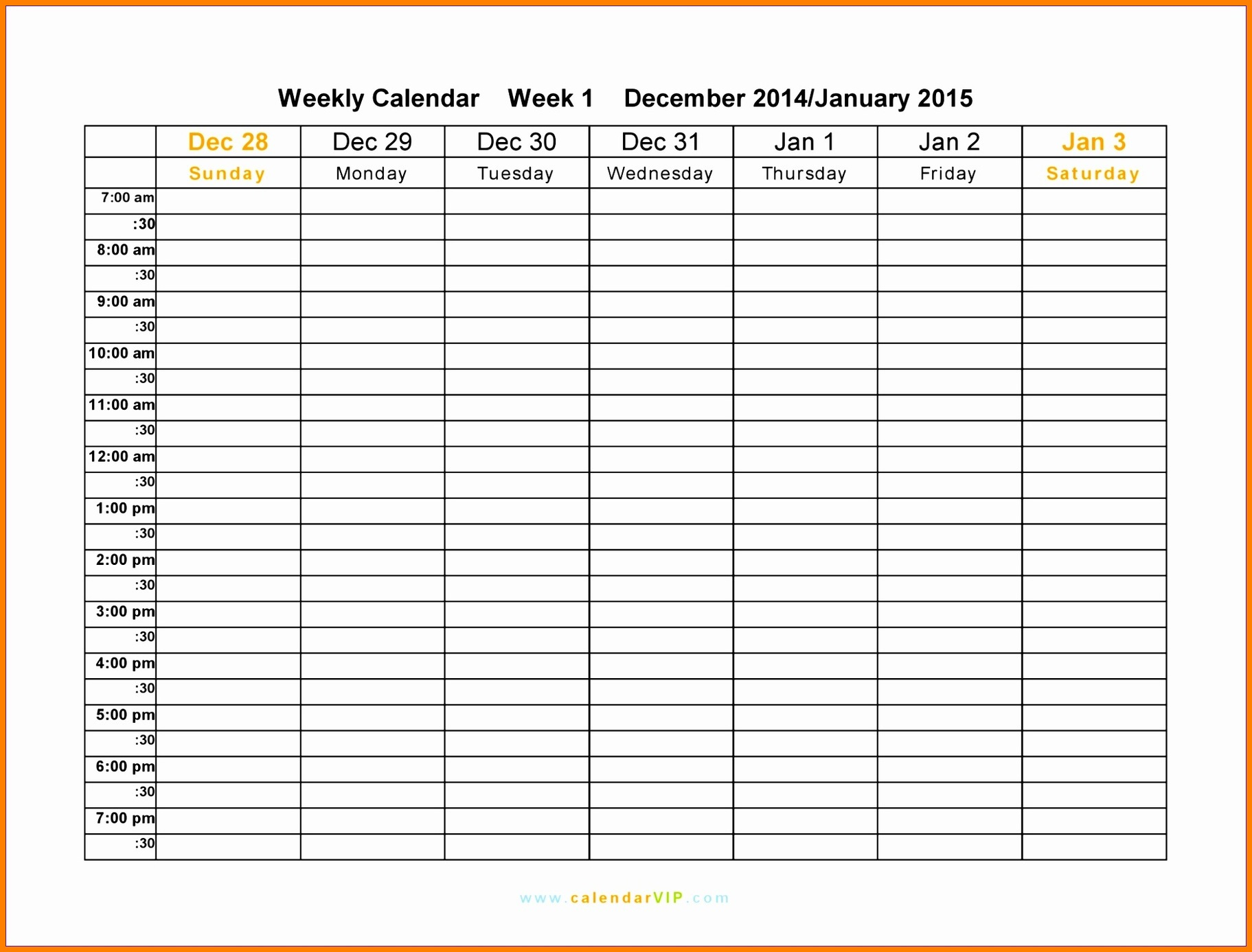 Excel Week Calendar Template Calendar For Planning